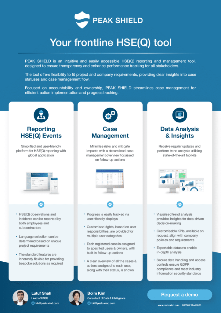 PEAK SHIELD - Your frontline HSEQ event reporting and management platform